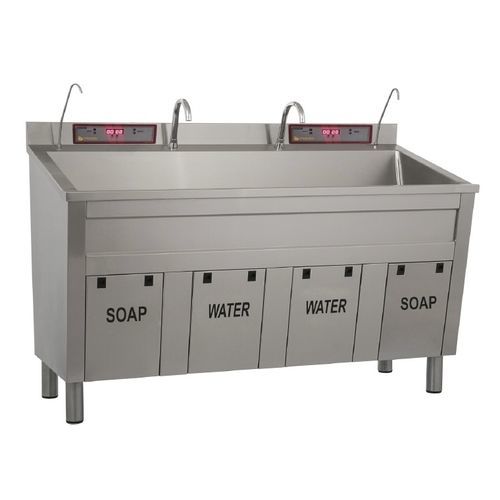 2-bay surgical sink - NSS 2002 - Nuprom - stainless steel / knee ...