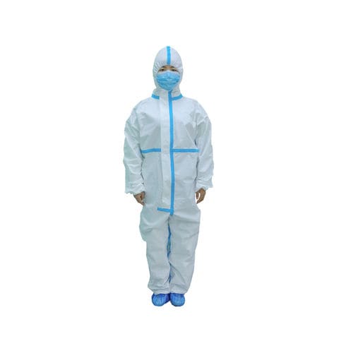 Unisex protective coveralls - uy - polyethylene / non-woven / white