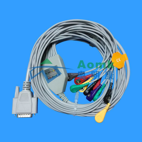 ECG cable - DB15-Snap - Shenzhen Aomingkang Electronic Co.,Ltd