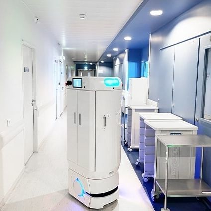 Hospital autonomous mobile robot - XuP - Med - Meanwhile SAS - medical / laboratory / transport