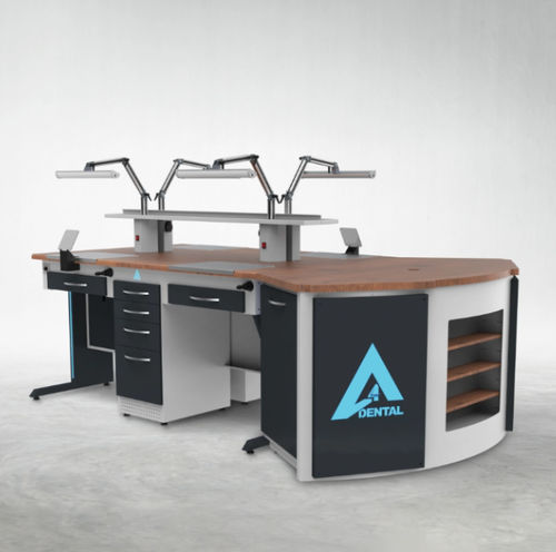 Dental laboratory workstation with shelves - ADA - A4 Dental - with ...
