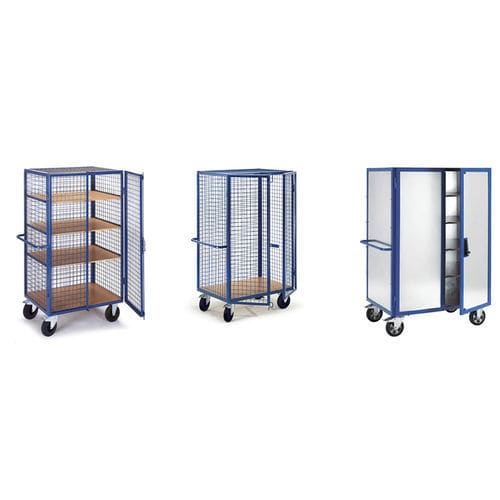 Trolley with shelf - NERI - with door / mobile