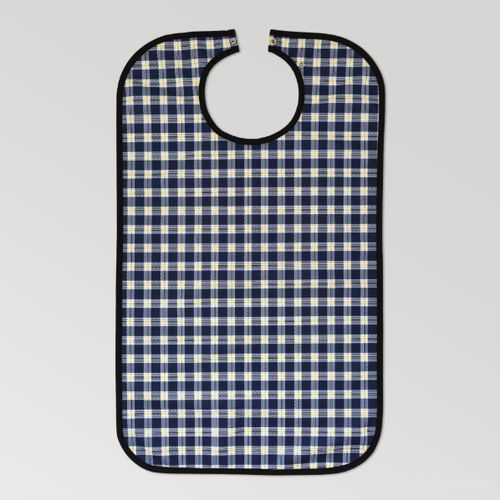 Reusable medical bib - Textiles Rumbo - adult / blue / yellow