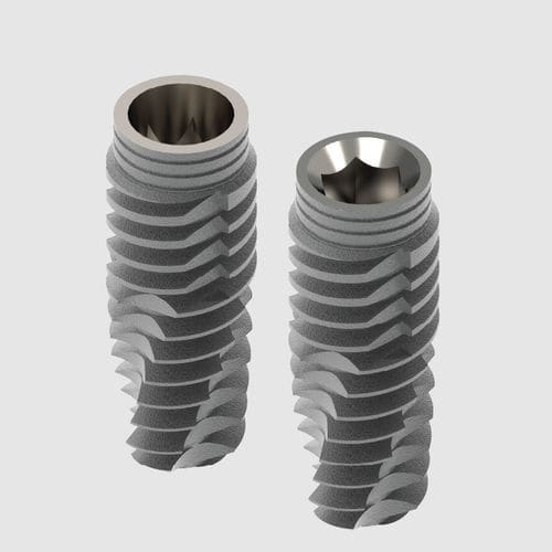 Cylindro-conical dental implant - Trio - Alfa Gate - titanium / hexagonal / internal