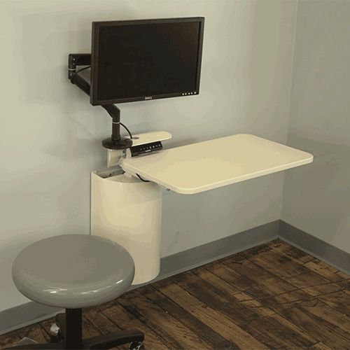 EMR workstation - Pull-and-Swivel - Right Height Mfg - wall-mounted ...