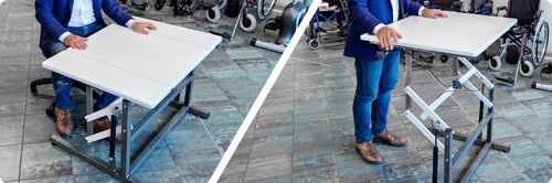 Work table - Chinesport - office / rectangular / height-adjustable