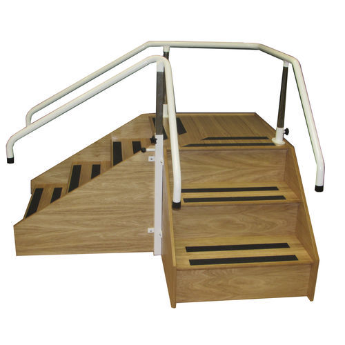 Corner rehabilitation staircase - RH020NS - EMS Physio - with 2 handrails