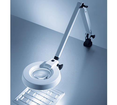 Inspection lamp - FAM 122T - Famos - fluorescent / table / magnifying