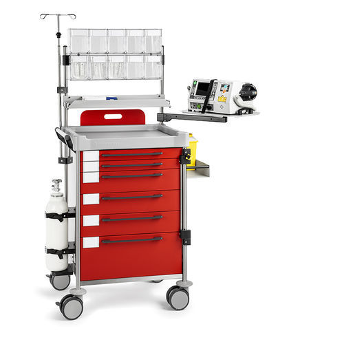 Emergency trolley - 1210 R - Insausti - stainless steel / 6-drawer ...