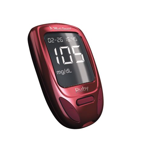 No coding blood glucose meter - Ruby - Lobeck Medical AG - with lancing ...