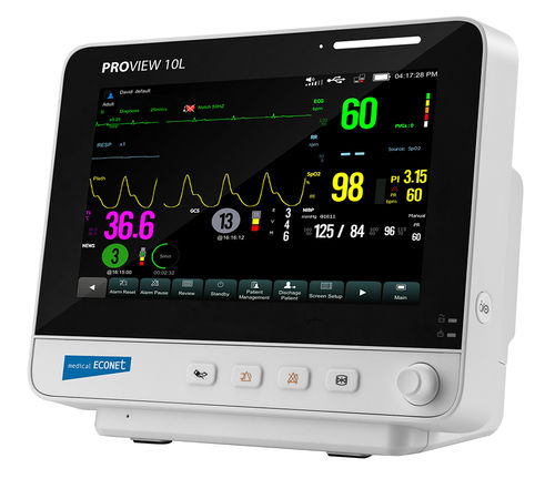 Tabletop patient monitor - PROview 10L - Medical Econet - ECG / RESP / TEMP