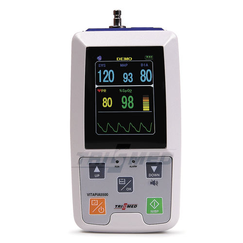 Hand-held patient monitor - VITAPIA5500 - TRISMED - NIBP / SpO2 ...