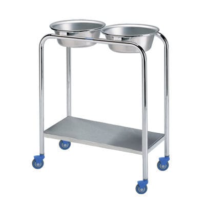 Double bin surgical basin stand - P-1079-W/S-SS - Pedigo - trolley ...