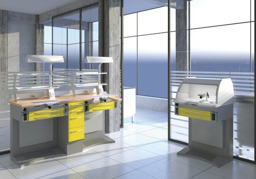 Dental laboratory workstation with light - EVOLAB - TAVOM S.p.A. - with ...