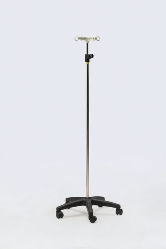 IV pole on casters - R-3 - Hebei Pukang Medical Instruments - 4-hook ...