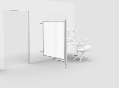 Fixed hospital privacy screen - 06250-D - Silentia - wall-mounted