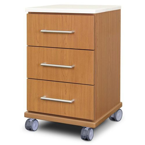 Bedside table on casters - New York - Kwalu - with drawers / locking