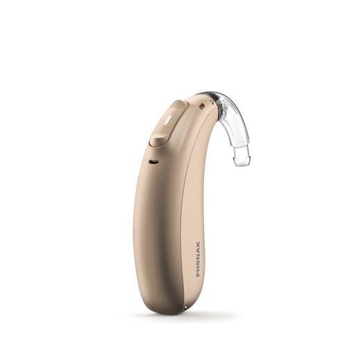 BTE hearing aid - Naída L-PR - Phonak - bluetooth® / rechargeable / beige