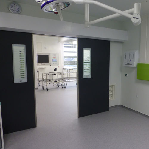 Protection door - Dortek - hospital / sliding / GRP