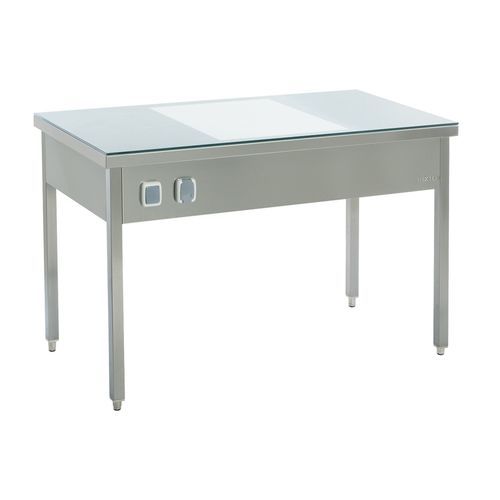 Linen inspection table - MIK 2190 - MIXTA - folding / stainless steel