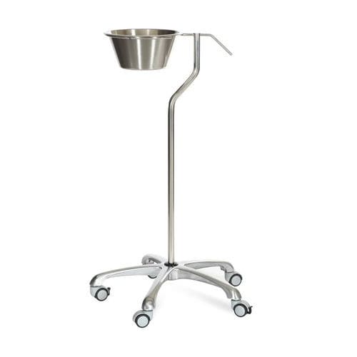 Trolley-mounted surgical basin stand - MSK 7020 - MIXTA - stainless steel
