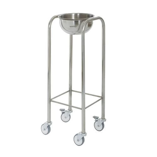 Trolley-mounted surgical basin stand - MSK 7011 - MIXTA - stainless steel