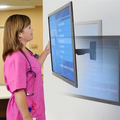 Wall-mounted monitor support arm - LD-X - Ergotron - medical / height ...