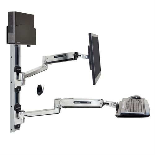 Medical computer workstation - LX Sit-Stand - Ergotron - wall-mounted ...