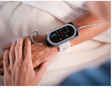 Temperature vital signs monitor - Sotera Wireless - SpO2 / ECG / transport