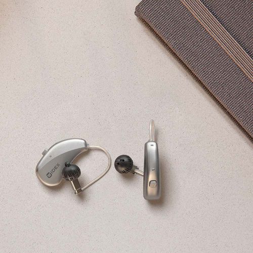 RIC hearing aid - sRIC R D - Widex - remote-controlled / blue / brown