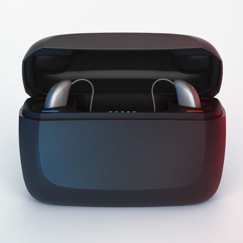 RIC hearing aid - OMNIA™ - ReSound - rechargeable / wireless / beige