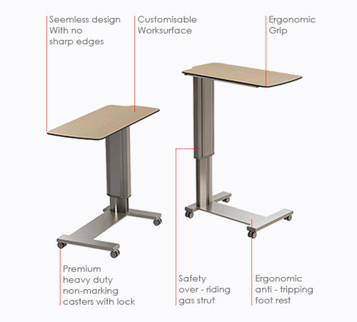 Bedside table on casters - CT-04 - SYSTMZ - modular / with integrated ...
