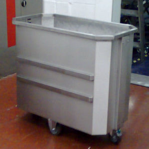 Stainless steel waste bin - Goldsworth - on casters