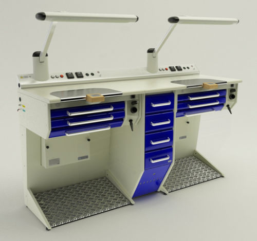 Dental laboratory workstation with footrest - Operativa 5 - CATO - double