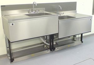 Laboratory sink - Fully - Felcon - 2-station / stainless steel / height ...
