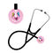 Cardiology stethoscope - Butterflies - UltraScope - single-head ...