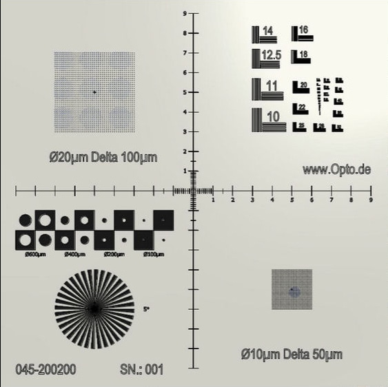 Microscope Calibration with Opto's target with 1.000 line pairs per ...