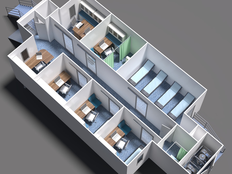 Modular Clinic on wheels - Orlando, FL, USA - VERTISA Medical Systems