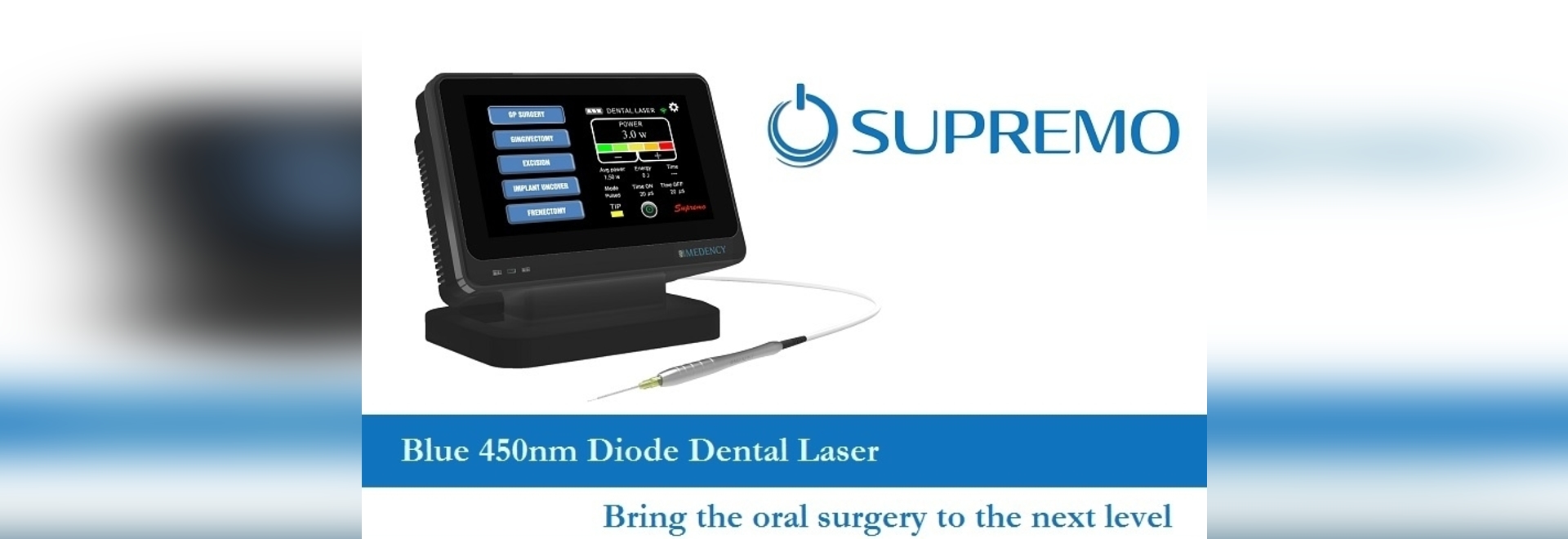 SUPREMO BLUE 450nm DIODE DENTAL LASER. - Italy - Medency