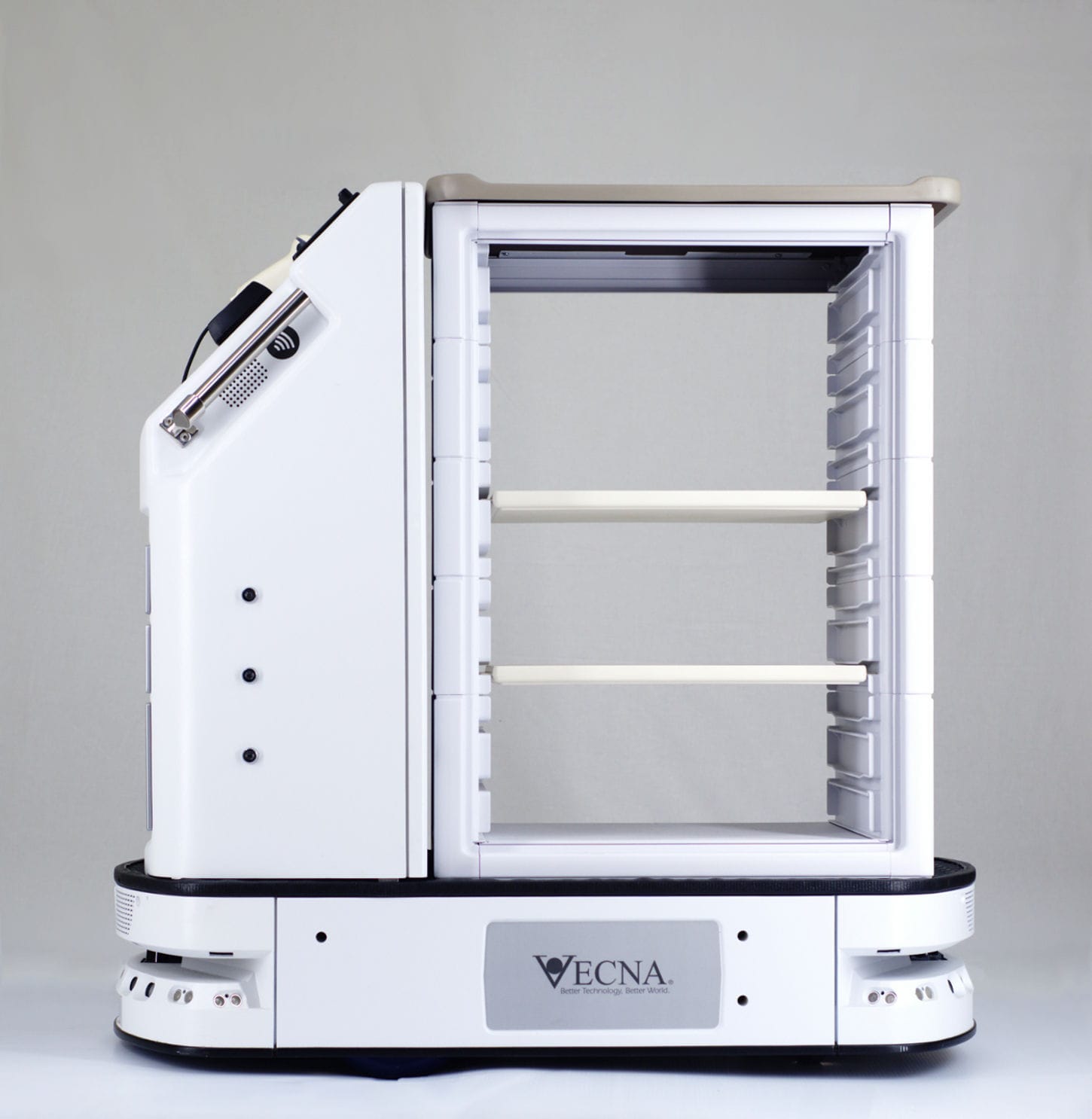 病院用自律走行搬送ロボット - QC Bot Open - Vecna Technologies