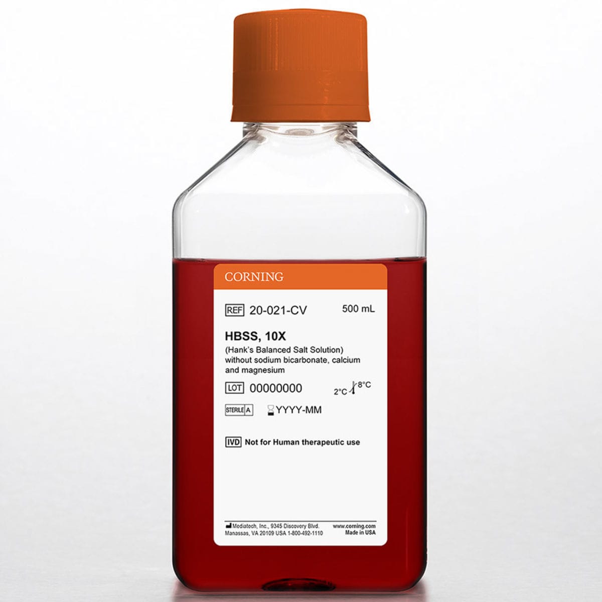 HBSS試薬 - Hank’s - Corning BV - 研究用 / 液体 / pH