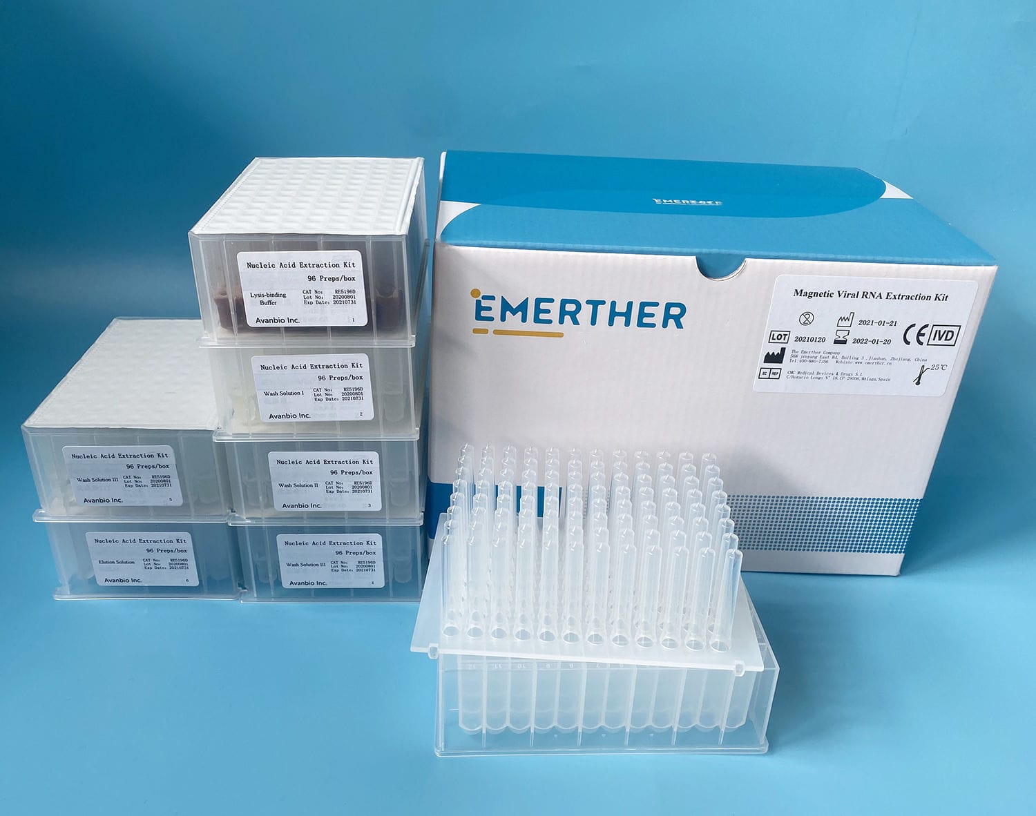 磁気ボール式試薬キット - 96D - The EmerTher Company - RNA抽出 / ウイルス