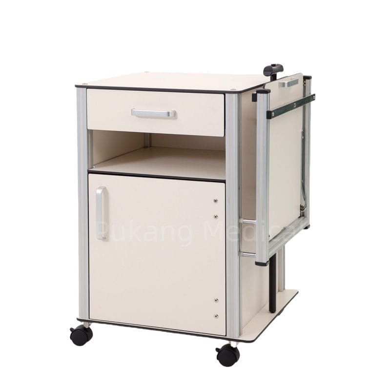 キャスター付きナイトテーブル - D-18 - Hebei Pukang Medical Instruments - ベッドテーブル付き ...