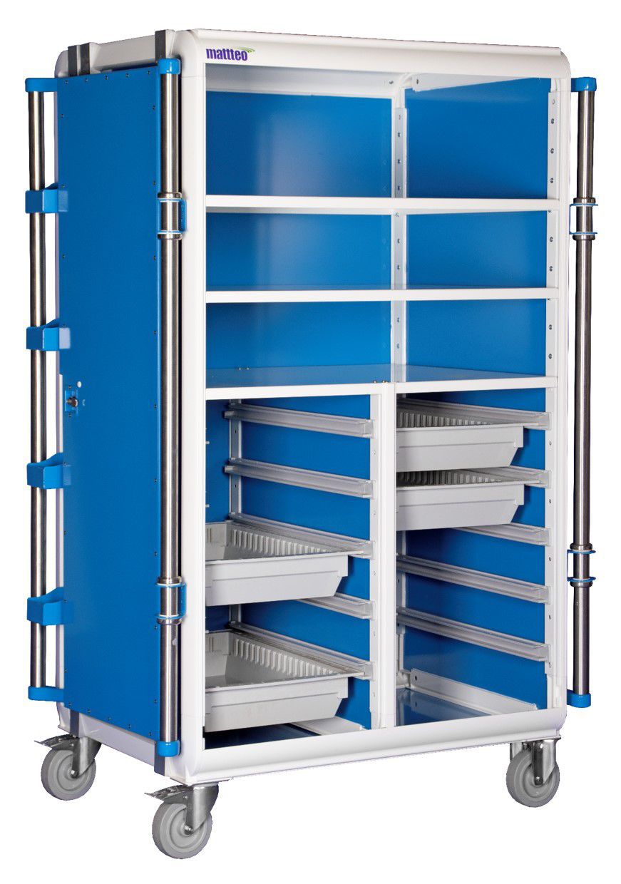 輸送用台車 - MODU-FLEX. - MATTTEO - 棚付き / 2ドア / モジュール式