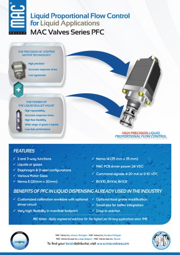 All MAC Valves Europe Inc catalogs and technical brochures