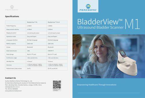 PeakSonic Bladder Scanner M2 - PeakSonic Medical - PDF Catalogs ...