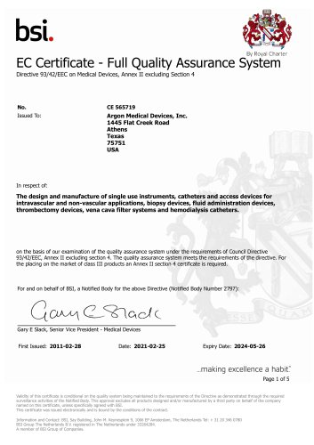 Todos os catálogos e folhetos técnicos Argon Medical Devices