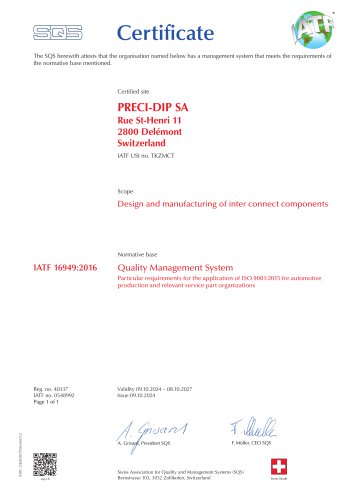 Todos os catálogos e folhetos técnicos Preci-dip SA