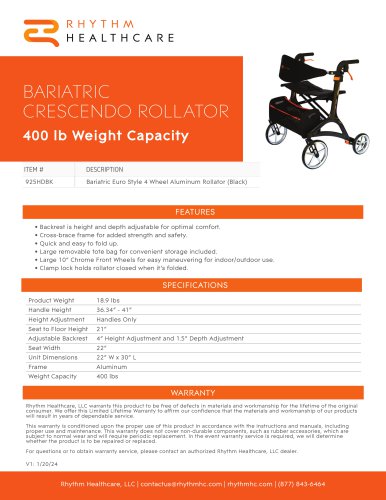 Todos os catálogos e folhetos técnicos Rhythm Healthcare