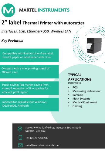 Martel Instruments Ltdのすべてのカタログと技術パンフレット